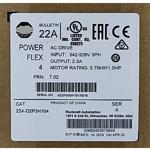 22A-D2P3N104 PowerFlex 4 AC Drive 0.75Kw 1HP VFD 22A-D2P3N104 Sealed in Box 1 Year Warranty Fast