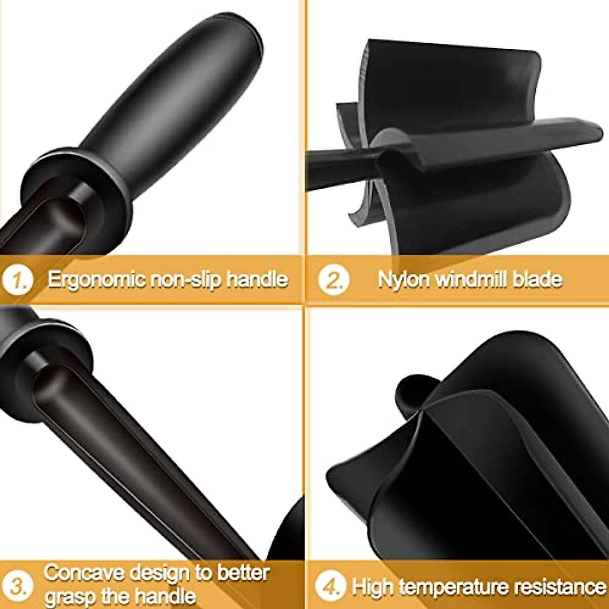 1Pcs Meat Masher Tool, Hamburger Chopper, Nylon Ground Beef Chopper Tool, Heat Resistant Meat Masher Tool for Turkey, Ground Beef and more, Meat Chopper, Black