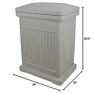 RTS Home Accents ParcelWirx Premium Vertical Storage Cabinet/Lockable Package Delivery Box with Lift Off Lid, Prestige Pewter