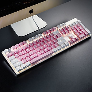 Hexgears GK715 Mechanical Gaming Keyboard, 104 Keys Full Size Wired Computer Keyboard, Hot Swappable Kailh Box Switches, ABS Keycaps, Blue Backlit Gaming Keyboard for PC/Laptop