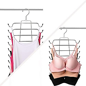 GRETD Rotated Hanger Clothes Rack Storage Practical Anti Slip Folding 16 Hooks Silver Multi Use Organizer Closet (Color : Silver, Size : One size)