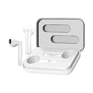 Coby True Wireless Earbuds, Bluetooth 5.0 Headphones with Autopairing, 22H Playtime, Wireless Charging Case, IPX6 Water Resistance, and Noise-Canceling Mics for iPhones and Android Phone (White)