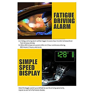 ELING Universal Head Up GPS Speedometer C90 HUD Digital Speed Display MPH KM/H LED Screen Speed Projector with Over Speed Alarm for All Vehicles
