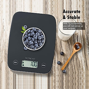 NUTRI FIT Digital Food Scale, 11lb Kitchen Scale Digital Weight, Cooking Scale for Food Ounces and Grams, 4 Units with 0.1oz/1g Precision, LCD Display with Tare Function