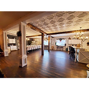 A La Maison Ceilings R31 Chestnut Grove Foam Glue-up Ceiling Tile (128 sq. ft./Case), Pack of 48, Plain White