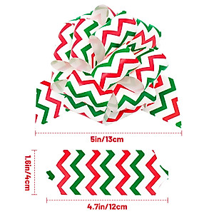 KINGLAKE Christmas Pull Bows 24PCS Bows for Gift Baskets Wrapping Large 5” Wide Christmas Tree Bows for Present Wrap, 12 Multicolor Christmas Bows