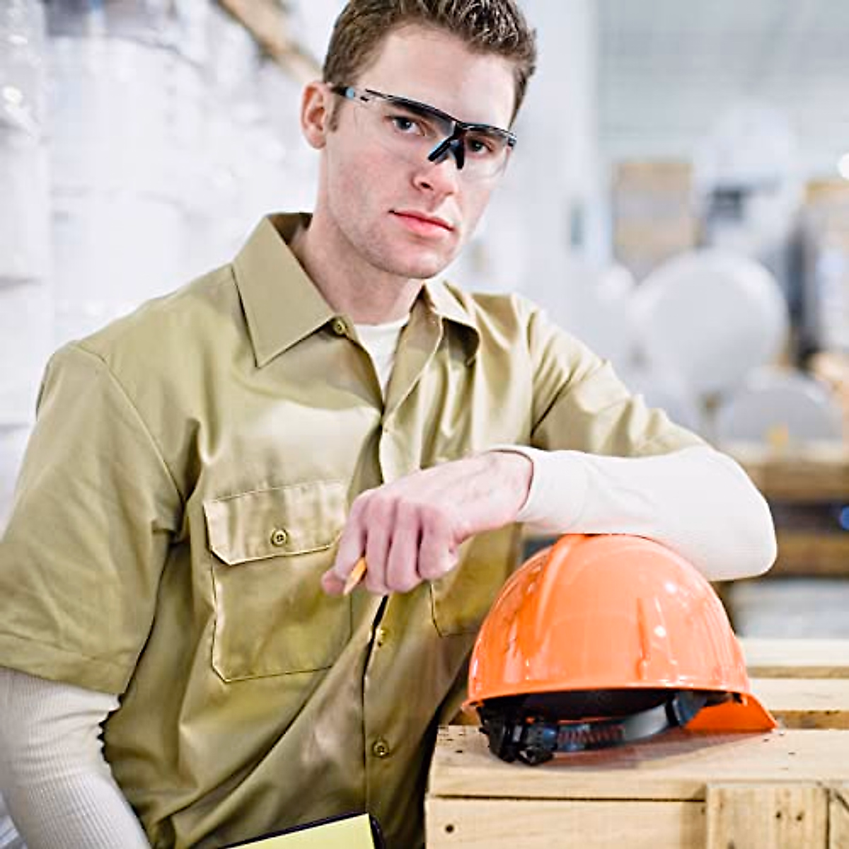 ROAR Clear Premium Safety Glasses Anti-Fog Lens UV Protection, Adjustable Earpiece,2-pack