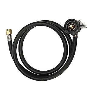 IGT 5 feet Gas Regulator | Propane Regulator (70000 BTU) for Barbecue Grill, Camping Stove, Patio Heater, Fish Cooker & Other Small Gas Appliances, LPG, QCC-1, 5 ft Hose / 60 inches