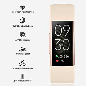 Asmoda Fitness Tracker, Smart Watch with Stopwatch and Pedometer, 1.1" Size Screen AMOLED Display Smartwatch with 25 Sport Modes, IP67 Waterproof Step Counter for iOS and Android Phone