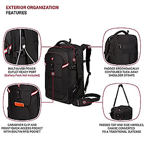 SwissGear Hybrid Travel Laptop Backpack, Black, 21.5-Inch