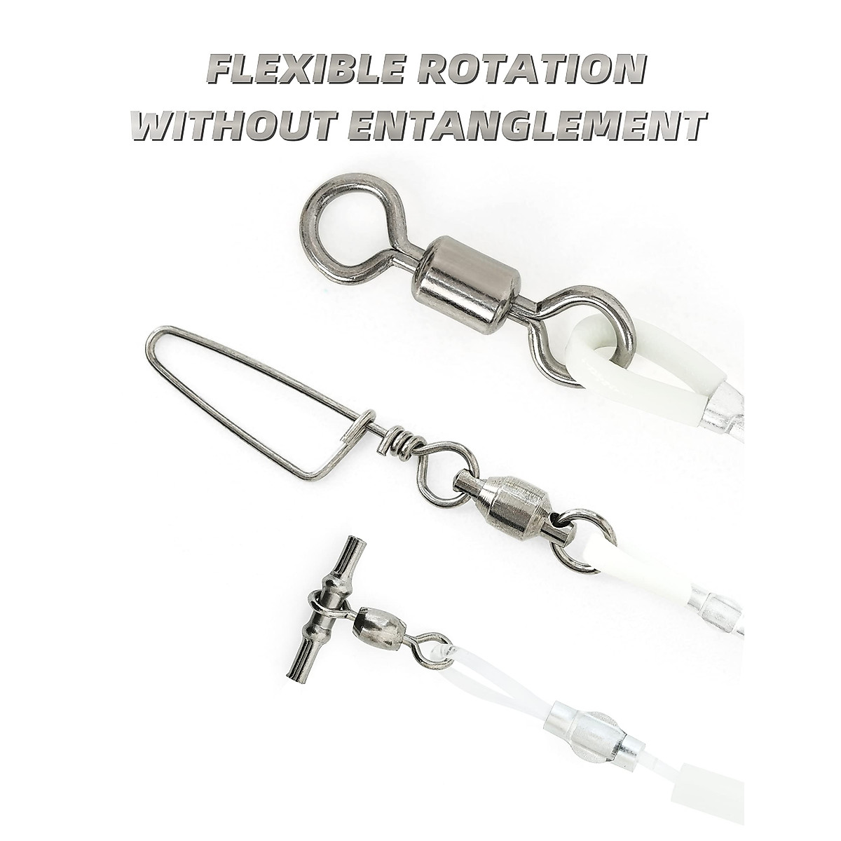 BLUEWING Fishing Deep Drop Rig with Glow Tubes 1pc Snapper, Tilefish Rig with 12/0 Stainless Steel Hooks, Barrel Swivel, 300lbs Line, 1pc