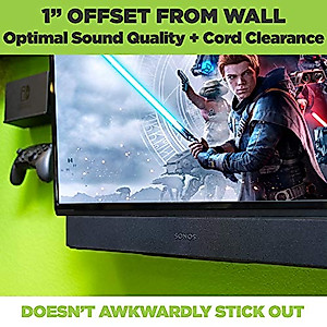 HIDEit Mounts Beam Wall Mount for Sonos Beam - Made in USA, Steel Soundbar Mount for Sonos Beam Soundbar, Soundbar Mounting Bracket Under TV