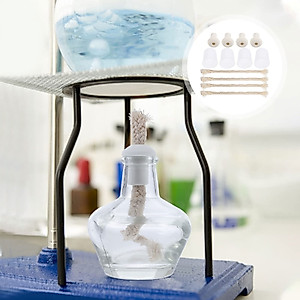 18pcs Lamp Accessories Wick Ceramic Holder Tiki Torch Wicks Oil Lantern Caps Burner Kit Tiki Torch Wick Replacement Tiki Wick Rope Plastic Cap Lamps