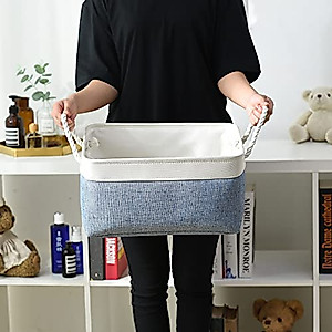 Tegance Storage Baskets Bins for Organizing, Foldable Sturdy Fabric Basket W/Handles, Large Rectangular Decorative Storage Basket for Shelves Nursery Closet Toy Blanket (3 Pack 15.7x11.8x8.3")…