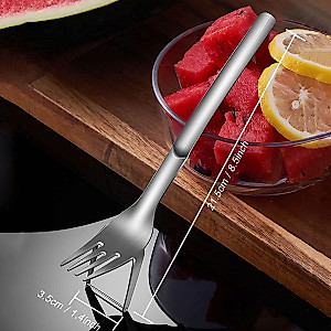 Watermelon Fork Slicer Cutter, 2-in-1 Summer Watermelon Cutting Artifact, Stainless Steel Fruit Forks Slicer Knife for Family Parties Camping