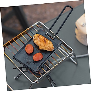 MUCKLILY Outdoor Camping Grill Pan Camping Cooking Accessories Camping Skillet Household Steak Plate Outdoor Grilled Plate Grilling Trays for Outdoor Grill Baking Tray Camping Supplies