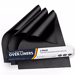 Oven Liners for Bottom of Oven - 3 Pack Large Heavy Duty Mats, 16.25”x23” Non-Stick Reusable Liner for Electric, Gas, Toaster Ovens, Grills - BPA & PFOA Free Kitchen Accessory to Keep Your Oven Clean