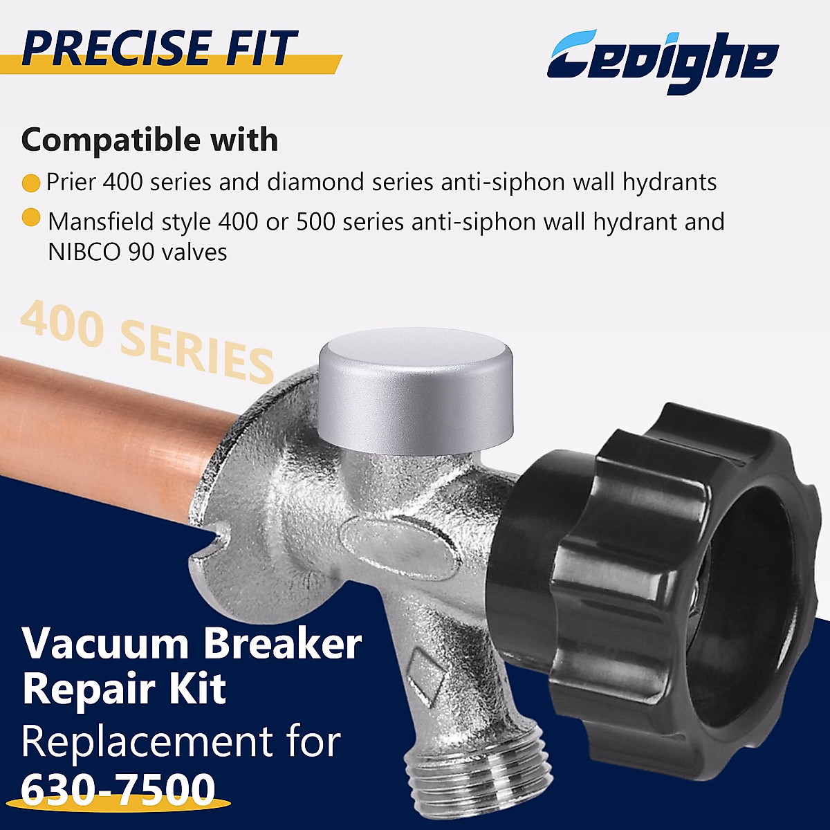 Ceoighe Vacuum Breaker Repair Kit Replacement for 630-7500, Compatible with Prier 400 and 500 Series Anti Siphon Wall Hydrants, Vacuum Breaker Service Parts Kit for Outdoor Faucet