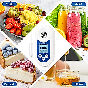 Digital Brix Refractometer, Brix Meter for Sugar, Food, Beverage, Fruit, Beer, Honey, Various Sauces, Tomato Sauce and Etc Range 0-55%