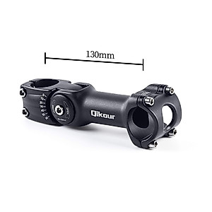 Bike Stem Adjustable 60 Degree 31.8mm (1-1/4") / 25.4mm (1") Handlebar Stem for MTB, Road Bike, Fits Standard 28.6mm (1-1/8") Steering Tube (31.8 x 130mm, 31.8mm Handlebar & 28.6mm Steering Tube)