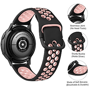 Vancle Silicone Bands for Gizmo Watch Band/Gabb Watch Band, 20mm Soft Air Breathable Replacement Strap Wristbands for Gizmo Watch 3/2/1 Gabb Watch Boys and Girls (Black-Pink)