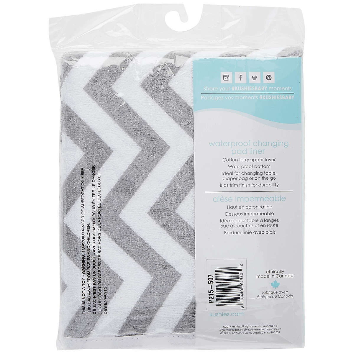 Kushies Baby Deluxe Change Pad, Terry Grey