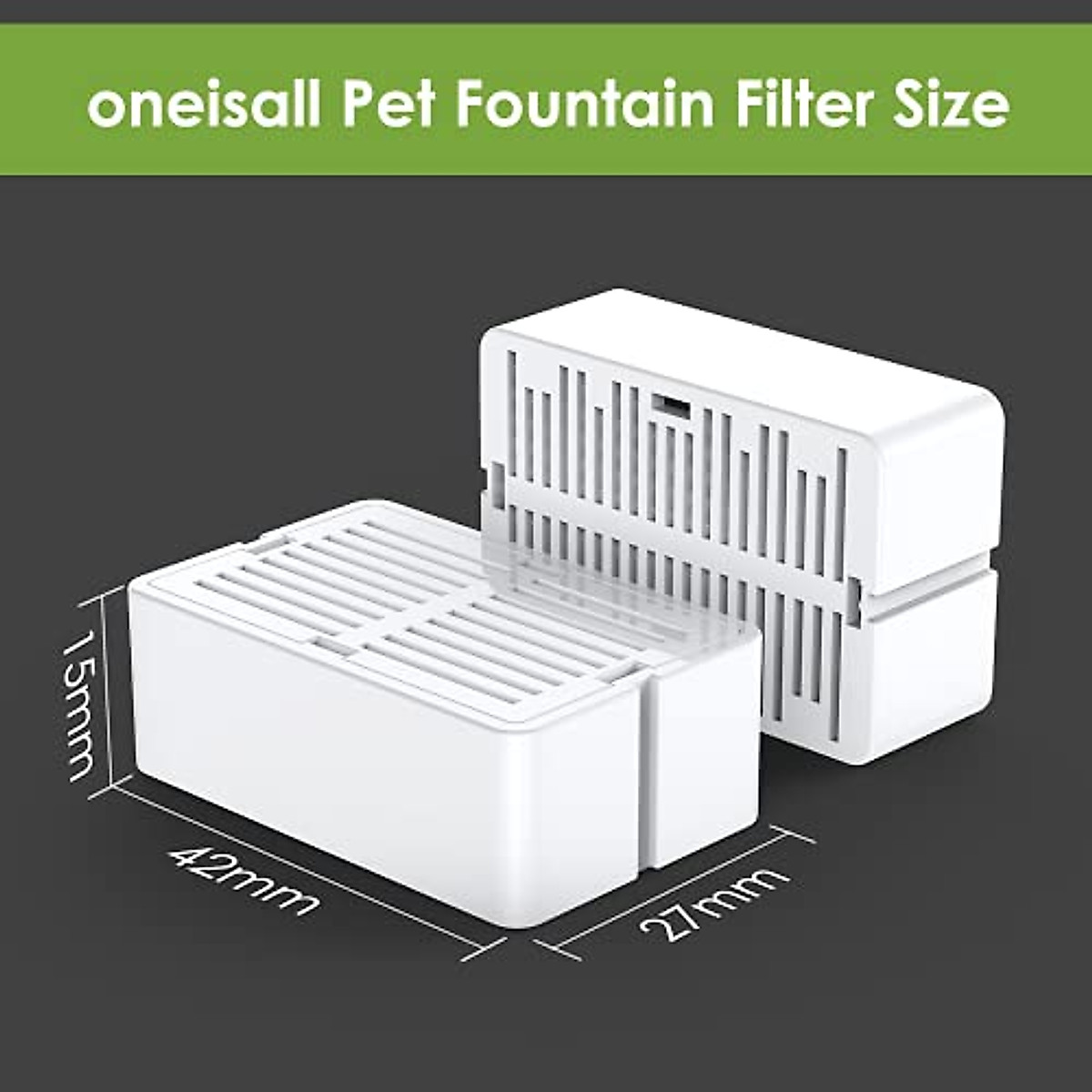 oneisall Pet Water Fountain Filter,Pet Drinking Fountain Filter for Cats, Small Dogs - 4 Carbon Filters