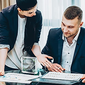 Yulejo Going Away Gifts for Coworkers Women Retirement Plaque Goodbye Best Boss Colleague Acrylic Coworker Leaving Keepsake Paperweight Men Healthcare Worker(Greenery)