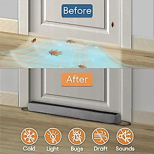Door Draft Stopper for Bottom of Door, 38'' Weighted Door Draft Stopper, Under Door Bottom Gap Air, Light, Noise Sound Odor & Dust Blocker Guard - 2.2Lbs, 38 x4 inch Long
