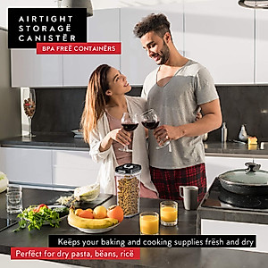 DWËLLZA KITCHEN Airtight Food Storage Containers with Lids – 4 Piece Set Air Tight Kitchen Storage Containers Clear Pantry Organization and Storage Set BPA-Free - Keeps your Food Fresh & Dry