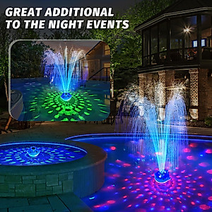 ChlorStar Floating Pool Fountain with Remote, Dolphing Pool Fountain with Lights, Rechargeable Pool Water Fountain, Above Ground Pool Fountain Waterfall, Swimming Pool Fountains for Inground Pool-1PC