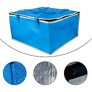 Mobestech Insulated Pizza Bags for Food Delivery, Pizza Carrier Insulated Bags Food Storage Delivery Bags 13.76 x 13.76 x 8.65 (Blue)