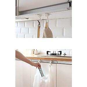 Saim 10Pcs Plastic Hooks Clip Design Firm Hanger ABS Smooth and Bright Suitable for Bathroom Kitchen Bedroom Offices