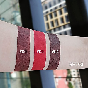 3Pcs Dark Black Blue Purple Matte Lipstick Sets, Matte Lipstick Lip Stain Waterproof Lip Gloss Gift Set Matt Lipsticks Set Matt Liquid Makeup Lipstick Kit 07