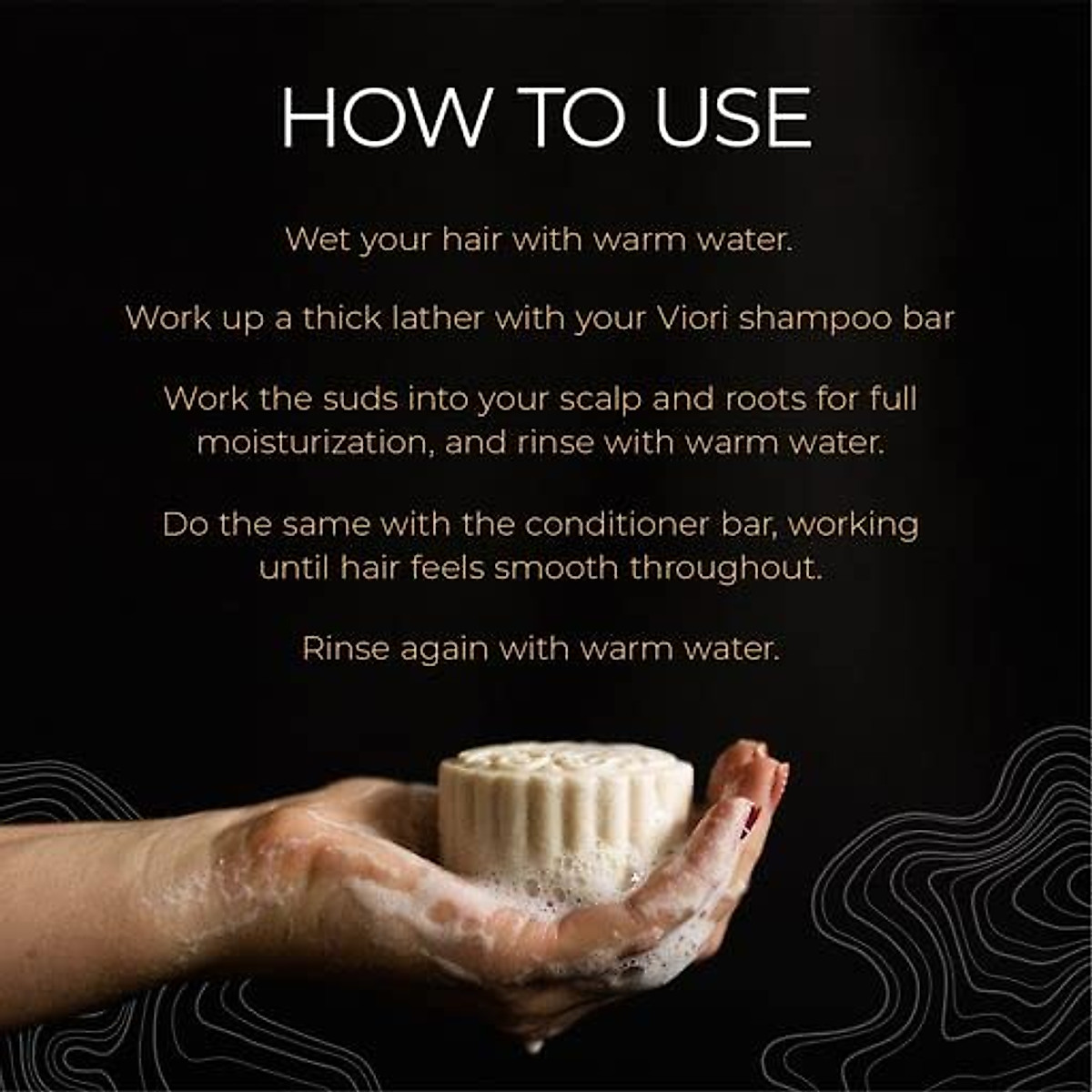 Viori Hidden Waterfall Shampoo and Conditioner Bar Set Made with Rice Water - Handcrafted Sulfate Free Shampoo and Conditioner