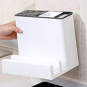 GANFANREN Kitchen Utensil Plastic Scissors Knife Holder Cutting Board Holder Draining Rack Storage Shelf Organizer Chopping Knife Rack