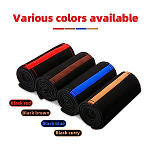 AUCELI Car Steering Wheel Cover, 15 Inch Durable Genuine Leather Stitch On Wrap Steering Wheel Protector for Women Men, Universal Auto Interior Accessories Suitable for Most Models