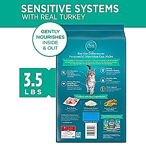 Purina ONE Sensitive Stomach, Sensitive Skin, Natural Dry Cat Food, +Plus Sensitive Skin and Stomach Formula - 3.5 lb. Bag