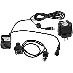 Sunnydaze Pump with LED Light Ring and Transformer - For Tabletop Fountains, Aquariums, or Birdbaths - 1.6-Foot Max Lift