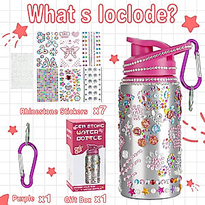 Easter Gifts for Girls, Decorate Your Own Water Bottle Kits for Girls, Birthday Gifts Age 5 6 7 8 Year Old, Arts and Crafts for Toys Kids Ages 6-8 Water Bottles Gift Ideas for School, Pink