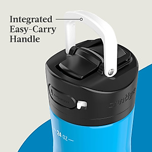 Contigo Ashland Chill Stainless Steel Water Bottle with Leakproof Lid & Straw, Water Bottle with Handle Keeps Drinks Cold for 24hrs & Hot for 6hrs, Great for Travel, School, Work, & More, 24oz