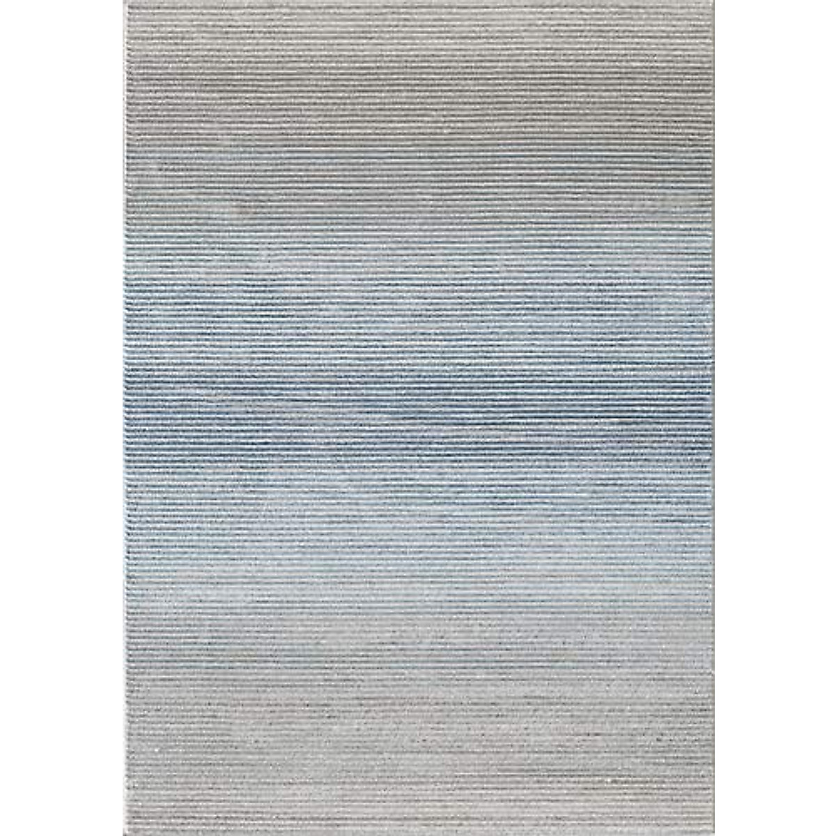 Abani Grey & Blue Minimalist Striped 4' X 6' Area Rug - Rustic Rugged Contemporary Modern Style Accent Rug, Vista Collection Rugs
