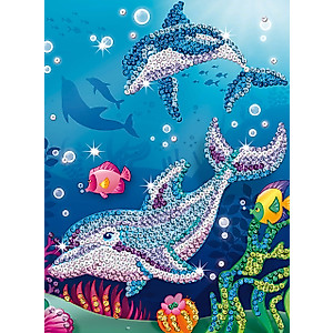 Geospace Sequin Art Duo with Two Designs, Sparkling Arts and Crafts Kit; Creative Crafts for Adults and Kids Ages 6 and Up (Sea Fantasy)