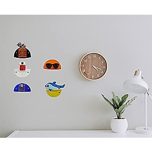 ROYALITA Acrylic Small Floating Shelves (2-Pack, 8-inch Diameter) - Wall Mounted Display Stand for Plants, Toys, Makeup, and More - Ideal for Home and Office, Orange