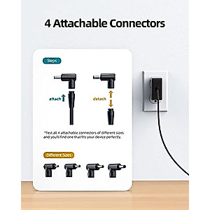 Charger for Asus Laptop, Vivobook, Zenbook, (Safety Certified by UL), Round Power Connector, 65W, 45W, 33W