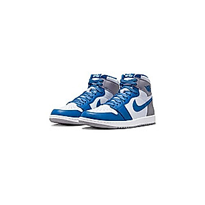 Men's Jordan 1 Retro High OG True Blue/White-Cement Grey (DZ5485 410) - 10