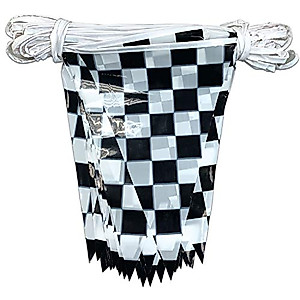Beistle Checkered Outdoor Pennant Banner, 17 by 120-Feet
