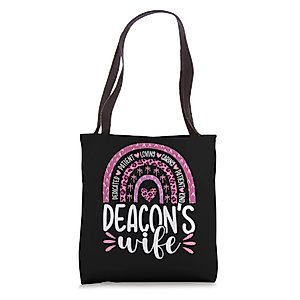 Deacon's Wife Appreciation Rainbow Pastor Christian Jesus Tote Bag