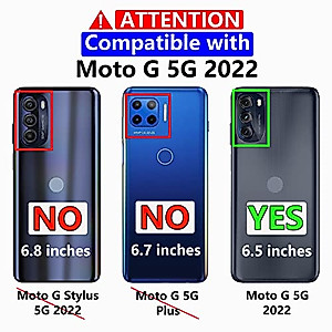 Warsia for Moto G 5G 2022 Case,Motorola G 5G 2022 Case with Screen Protector[Military Grade Drop Tested] Heavy-Duty Tough Rugged Shockproof Protective Case for Motorola Moto G 5G 2022, Black