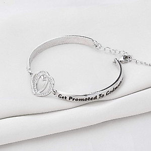FOTAP Godmother Bangle Only The Best Aunts Get Promoted to Godmother Bracelet Baptism Gift for Aunt (Aunt Godmother S)